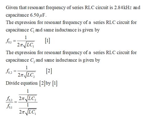 Answered The Resonant Frequency Of A Certain Bartleby