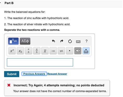 Solved Part B Write The Balanced Equations For 1 The Chegg Com