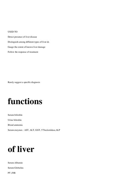 Liver Function Test Detailed Notes Scholarfriends