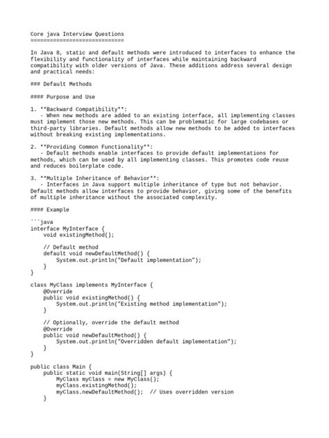 Corejava Interview Questions 1 Pdf Java Virtual Machine Method Computer Programming
