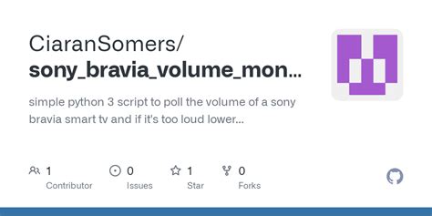 Github Ciaransomerssonybraviavolumemonitor Simple Python 3