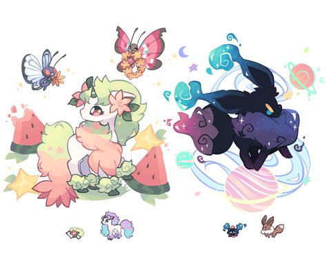 Eevee Cosmog Shaymin Butterfree Shaymin And 3 More Pokemon Drawn