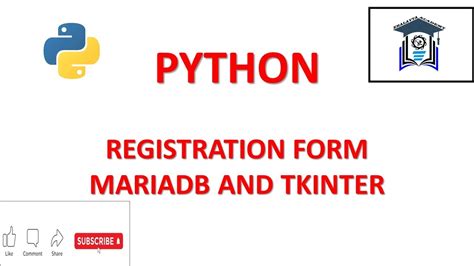 Registration Form In Python And Mysql Mariadb Tkinter Youtube