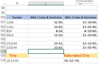 In Excel Sheet I Want To Add Semicolon To A Cell That Time Format Is HH MM SS Super User