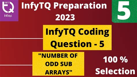 Infytq Coding Questions Number Of Odd Sub Arrays Infytq Previous