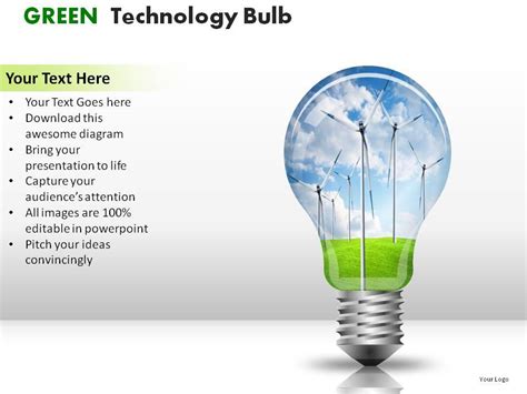 Green Technology Bulb Powerpoint Presentation Slides Presentation PowerPoint Templates PPT