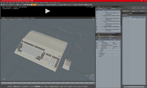 Home Computer Commodore Amiga 500 Keyboard 3d Model 39 3ds Blend