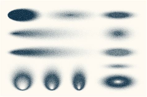 스티플 섀도우 세트 빈티지 도트 디자인 요소 페이딩 그라디언트 점각 도트 워크 그리기 점을 사용한 음영 하프 톤 붕괴 효과 백색 소음 거친 질감 벡터 그림 거친 필름 효과에