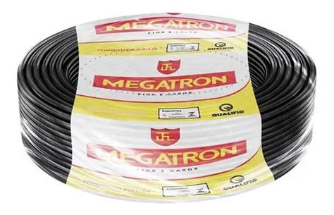 Fio Cabo El Trico Flex Vel Mm Rolo M Megatron Preto