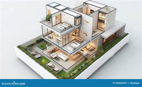 Model Of A Multi Floor Residential Building Cutaway Stock Image Image Of Windows Materials