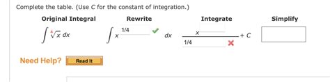 solved complete the table use c ﻿for the constant of