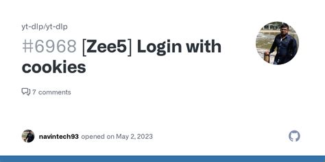 Zee5 Login With Cookies · Issue 6968 · Yt Dlpyt Dlp · Github