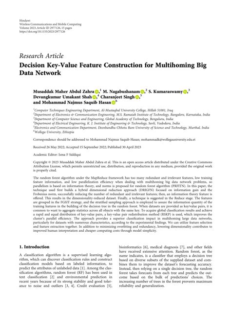 Pdf Decision Key Value Feature Construction For Multihoming Big Data Network