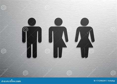 All Gender Toilet Sign At White Background Vector Illustration