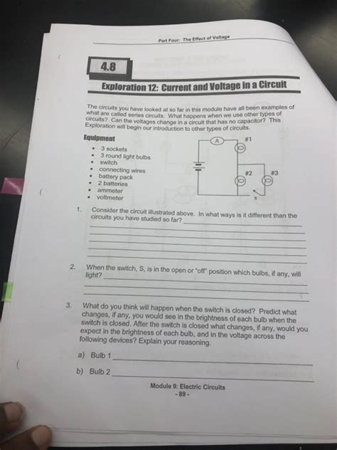 Solved Part Four The Effect Of Voltage 4 8 Exploration 12 Chegg Com