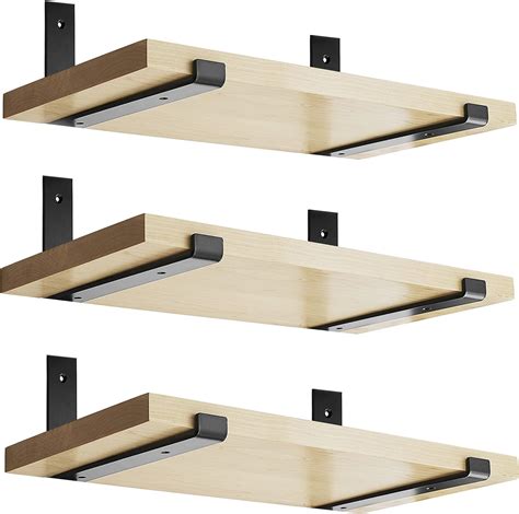 Buy BATODA Shelf Brackets Inch Pcs With Lip For DIY Floating Shelf L Shelf Bracket Black
