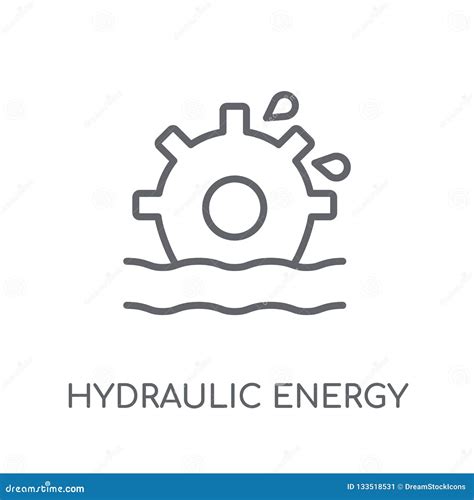 Hydraulic Energy Linear Icon Modern Outline Hydraulic Energy Lo Stock Vector Illustration Of