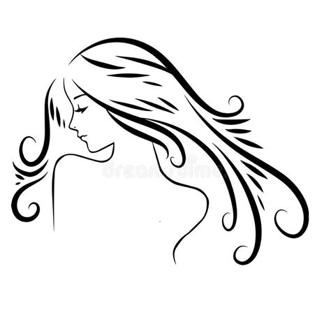 Illustration Of Girl With Long Curly Hair Stock Vector Illustration