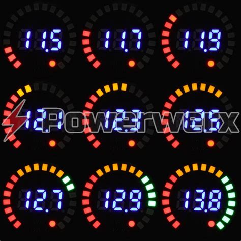 Powerwerx Panel Mount Segmented Digital Volt Meter With Graphic Racing Display Powerwerx
