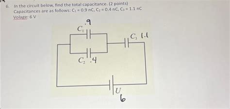 Solved In The Circuit Below Find The Total Capacitance Chegg