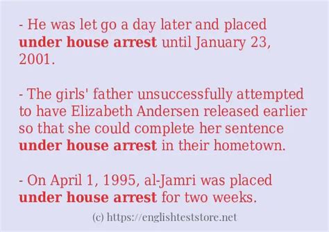 In Sentence Examples Of Under House Arrest Englishteststore Blog
