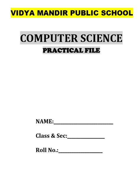 Xi Comp Sci Practical File 2023 24 Pdf Mathematical