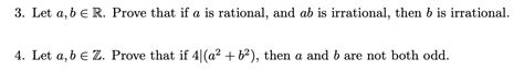 Solved Let A BR Prove That If A Is Rational And Ab Is Chegg
