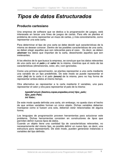 Capítulo 8 Tipos De Datos Estructurados Unduh Gratis Pdf Objeto Informática Tipo De Datos