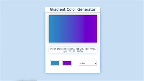 Gradient Color Generator Using Javascript And Css