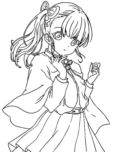 Beautiful Tsuyuri Kanao Coloring Page Printable