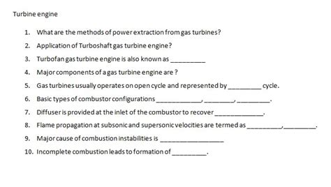 Solved Turbine Engine 1 What Are The Methods Of Power Chegg Com