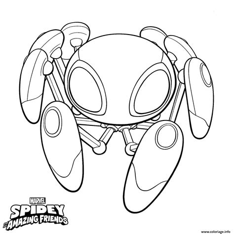 Coloriage Spidey Trace E Spider Bot Dessin Spidey à Imprimer