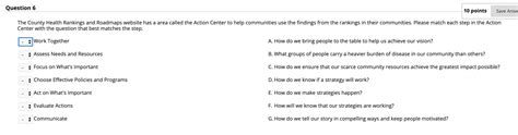 solved question 6 10 points save answ the county health