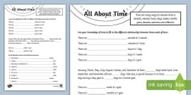 Match The Time With The Activity Activity Sheet Twinkl