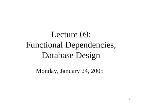 Ppt Lecture 09 Functional Dependencies Database Design Dokumentips