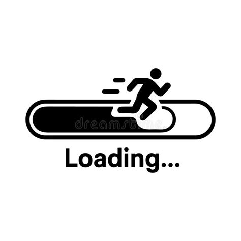 Fast Loading Icon With A Running Figure A Simple Black And White Graphic Displays A Person