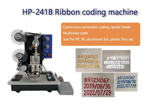 Ltpk Hp 241b Semi Automatic Electric Hot Stamp Ribbon Code Printing Machine