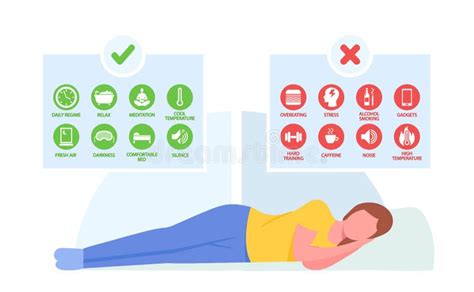 Healthy Sleep Rules Good Night Habits Concept Peacefully Sleeping