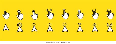 Computer Mouse Click Cursor Arrow Icons Stock Vector Royalty Free
