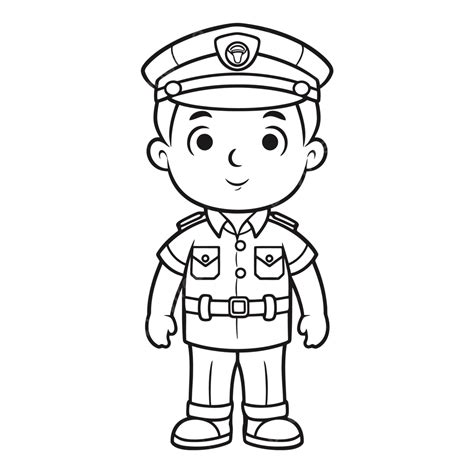 Police Officer Cartoon Black And White