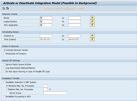 CFM3 SAP Tcode Activate Integration Models Bkgd