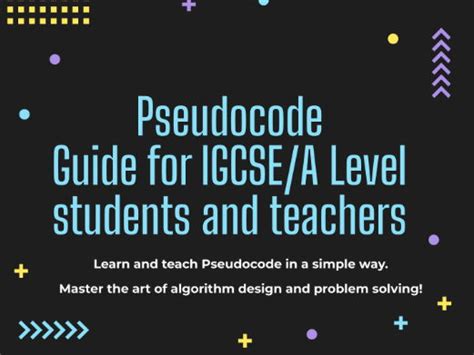 Pseudocode Guide For Gcsea Level Students And Teachers Teaching Resources
