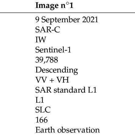 Description Of The Two SAR Images Used Download Scientific Diagram