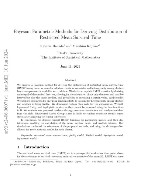 Pdf Bayesian Parametric Methods For Deriving Distribution Of