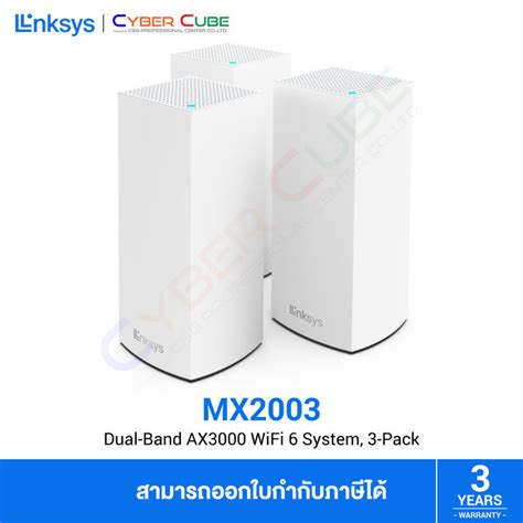 Linksys Atlas 6 Mx2003 Ah Dual Band Mesh Wifi 6 System 3 Pack [ Ax3000 600 2400 Mbps