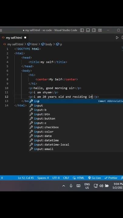 How To Make About Self Learnbyshyam Html Html5 Youtube