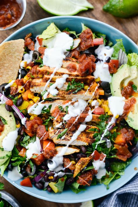 Southwest Chicken Salsa Ranch Taco Salad Simply Scratch