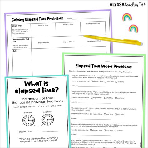 Elapsed Time Activities For Upper Elementary Alyssa Teaches