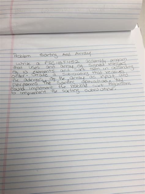 Solved Problem Sorting And Array Write A Pic F452 Assembly