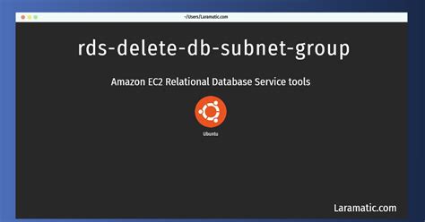 rds delete db subnet group command laramatic
